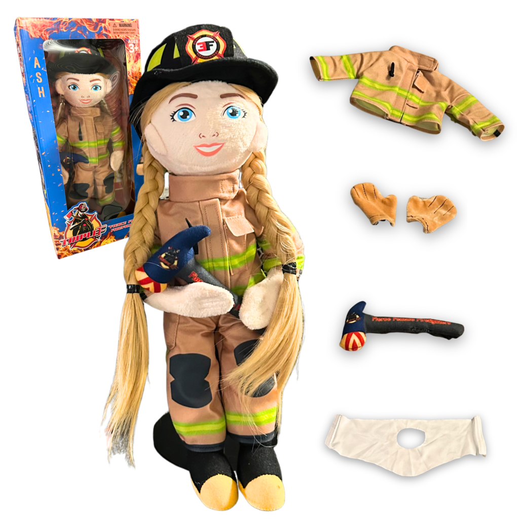 Female Firefighter Plush Doll "Ash" - Triple F